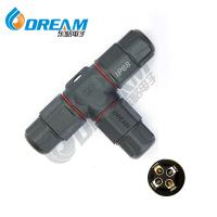 China Quick Pluggable T Distribution Connector 3-Pin Waterproof LED Brass Contact Material Factory Price Power Connectors for sale