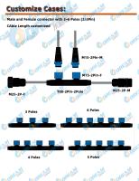 China M15 Waterproof Connector Cable 30cm 3x0.75 for LED Floodlight for sale