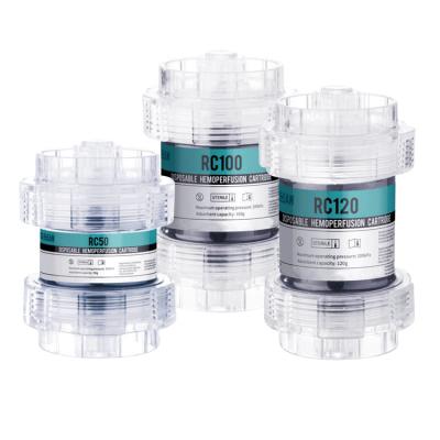 China RC100 Disposable Hemoperfusion Cartridge with hemodialysis dialyzer and catheters for sale