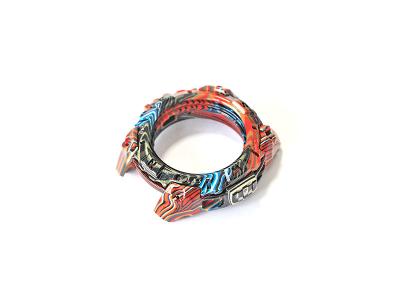 China Colorful Rainbow Watch Custom Made Carbon Fiber Parts OEM Service for sale