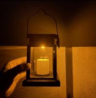 China Solar Hanging Candle Lantern Waterproof Outdoor Umbrella Light Vintage Clip Lamp for Garden Teahouse Pathway Lawn Yard Lounge for sale