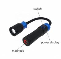 China 2026 Cross-border Magnetic Working Lamp, Multi-angle Bend, Car Inspection Lamp, USB Charging, White Laser Zoom Flashlight for sale