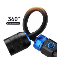 China 2026 Cross-border Magnetic Working Lamp, Multi-angle Bend, Car Inspection Lamp, USB Charging, White Laser Zoom Flashlight for sale