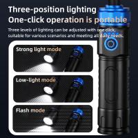 China 2026 Cross-border Magnetic Working Lamp, Multi-angle Bend, Car Inspection Lamp, USB Charging, White Laser Zoom Flashlight for sale