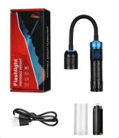 China 2026 Cross-border Magnetic Working Lamp, Multi-angle Bend, Car Inspection Lamp, USB Charging, White Laser Zoom Flashlight for sale