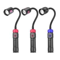 China Cross-border Magnetic Working Lamp, Multi-angle Bend, Car Inspection Lamp, USB Charging, White Laser Zoom Flashlight for sale