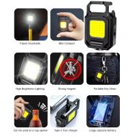 China Multifunctional Three-headed Keychain Lamp Portable Cob Mini Camping Lamp Type-c Working Lamp Outdoor Flashlight for sale