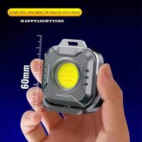 China New Popular 500 Lumens Portable Mini Handy COB Torch Light Magnetic Rechargeable Small EDC Pocket Emergency Flashlight for sale