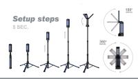 China Dimmable 2000 Lumen LED Portable Tripod Magnetic Work Light Adjustable Color Temperature USB Recharge Light with Telescoping for sale