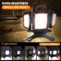 China Hot Selling New 3000lm Rechargeable Multifunctional Vertical Folding Work Light for sale