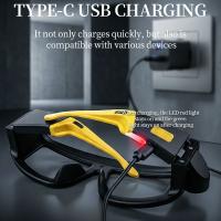 China Multifunctional Glasses Light USB Charging Warning Compact Portable Hanging Ear Headlight Outdoor Hiking Lighting Headlight for sale