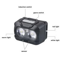 China Outdoor Portable Mini ultra Bright Sensor Head Mounted Spotlight Multi Light Source Lighting Camping Light for sale