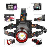 China Cross-border Charging Outdoor Night Fishing Camping Hiking Emergency Lamp Induction Stretching Zoom Warning Strong Head Lamp for sale