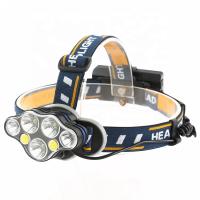 China 7LED Strong Headlight Far-reaching Searchlight USB Charging Outdoor Headlight Camping Night Fishing COB Red Headlight for sale