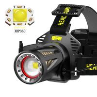 China Hot Sale New XHP360 Inductive Headlight 30W Zoom Headlight 3-cell 18650 Lithium Battery Super Bright Headlight for sale