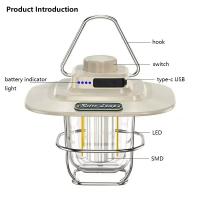 China 2026 Factory Wholesale Led Retro Outdoor Waterproof Multifunctional Lighting Camping Lamp Hand-held Camp Light Lantern for sale