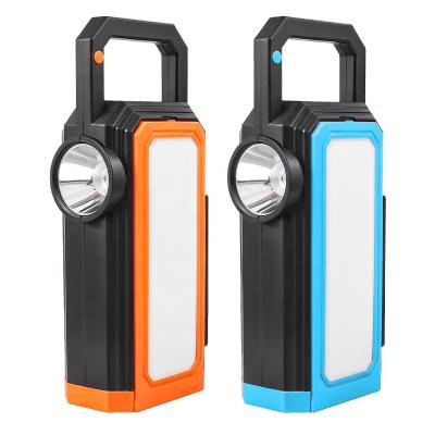 China Multi Functional Searchlight Outdoor Solar Power Bank Strong Light Flashlight LED Handheld Light Wholesale Camping for sale
