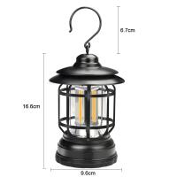 China 2024 Hot Selling Outdoor Camping Tent Lamp Multifunctional Retro Hanging Horse Lamp Cob Emergency Dry Battery Portable Lamp for sale