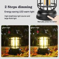 China 2024 Hot Selling Outdoor Camping Tent Lamp Multifunctional Retro Hanging Horse Lamp Cob Emergency Dry Battery Portable Lamp for sale