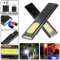 China Mini COB Portable Outdoor Type-C Rechargeable LED Flashlight Magnetic Work Pocket Flashlight for sale