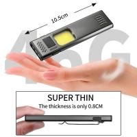 China 2026 New Ultra-thin Mini Flashlight Strong Light Super Bright Multi-function Magnetic Work Lamp Outdoor Waterproof Flashlight for sale