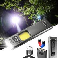 China 2026 New Ultra-thin Mini Flashlight Strong Light Super Bright Multi-function Magnetic Work Lamp Outdoor Waterproof Flashlight for sale