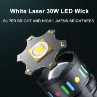 China Cross-border New Outdoor Long-range Zoom White Laser Strong Light Flashlight Rechargeable Multi-function Camping Lamp Flashlight for sale