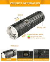 China High Quality Ultra Bright Long Shot Led White Laser Usb Charging Long Life Outdoor Zoom Multi-Functional Flashlight for sale