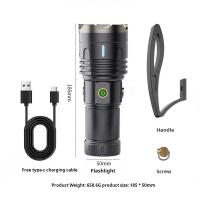 China Outdoor Strong Light Far-reaching LED Searchlight Charging Ultra-long-lasting Lighting Aluminum Alloy Hand-held Flashlight for sale