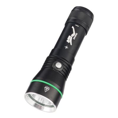 China Professional Diving Flashlight 2000lumens 100M Depth Scuba Diving Torch Aluminum Alloy IP68 Waterproof Fishing LED Flashlight for sale