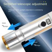 China New Digital Power Display Telescopic Zoom Magnet Usb Rechargeable Aluminum Alloy Abs White Led Torch Lights Tactical Flashlight for sale