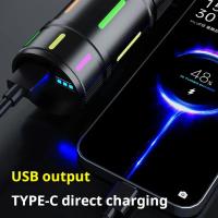 China Large Capacity Rechargeable Battery Extendable and Adjustable Light Tube Floodlight Spotlight Power Bank Flashlight for sale