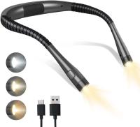 China New Model Led Neck Lamp White and Yellow Dual Light Type-C Charging Outdoor Portable Student Work Night Run Reading Lamp for sale