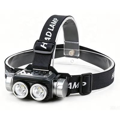 China Cross-border Source Rotating Focusing COB LED Memory Dual Light Source Strong Light Sensing Head Lamp Charging Head Lamp for sale