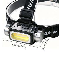 China 2026 Cross-border Source Rotating Focusing COB LED Memory Dual Light Source Strong Light Sensing Head Lamp Charging Head Lamp for sale