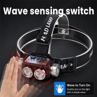 China Cross-border Source Rotating Focusing COB LED Memory Dual Light Source Strong Light Sensing Head Lamp Charging Head Lamp for sale