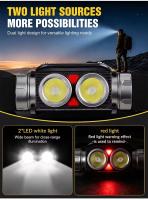 China Cross-border Source Rotating Focusing COB LED Memory Dual Light Source Strong Light Sensing Head Lamp Charging Head Lamp for sale