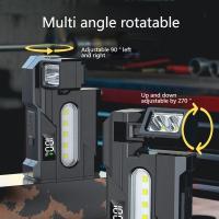 China Cross-border Flashlight Work Lamp New Magnetic Work Lamp USB Charging Digital Display Multi-angle Rotatable Red and Blue Alarm for sale