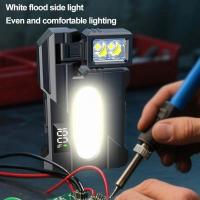 China Cross-border Flashlight Work Lamp New Magnetic Work Lamp USB Charging Digital Display Multi-angle Rotatable Red and Blue Alarm for sale