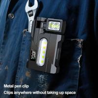 China Cross-border Flashlight Work Lamp New Magnetic Work Lamp USB Charging Digital Display Multi-angle Rotatable Red and Blue Alarm for sale