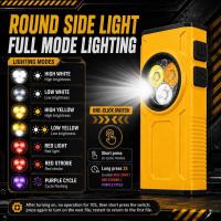 China Cross-border New LED Super Bright Keychain Light Magnetic Charging Warning Flashlight Mini Auto Repair Maintenance Work Lamp for sale
