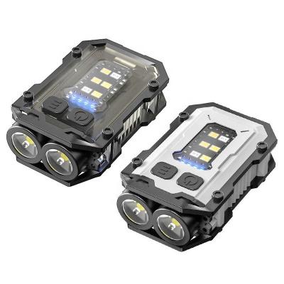 China Cross-border Dual LED Keychain Lamp Multifunctional Magnetic Suction Flashlight Cob Side Lamp Outdoor High Bright Warning Lamp for sale