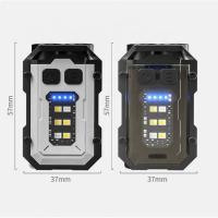 China Cross-border Dual LED Keychain Lamp Multifunctional Magnetic Suction Flashlight Cob Side Lamp Outdoor High Bright Warning Lamp for sale