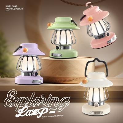 China Outdoor Snail-Shaped Retro Camping LED Night Portable Rechargeable Bedside Lamp Creative Handheld Tent-Style Vintage Ambiance for sale