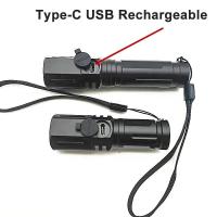 China New Model High-Intensity LED White Laser Zoom Rechargeable Outdoor Emergency Light Mini Flashlight for sale