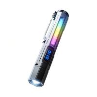 China New Product: Buzzer Bright Light Flashlight, Multi-Functional RGB Fluid Light Outdoor Retractable Zoom Magnetic LED Torch for sale