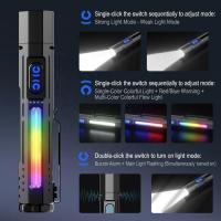 China New Product: Buzzer Bright Light Flashlight, Multi-Functional RGB Fluid Light Outdoor Retractable Zoom Magnetic LED Torch for sale