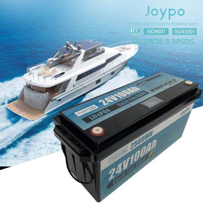 China 25.6V 12.8V Deep Cycle LiFePO4 Marine Battery Waterproof LCD Displayer for sale