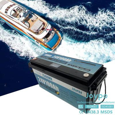 China Deep Cycle LiFePO4 Marine Lithium Battery 24V 50Ah 100Ah 200Ah 300Ah 400Ah for sale