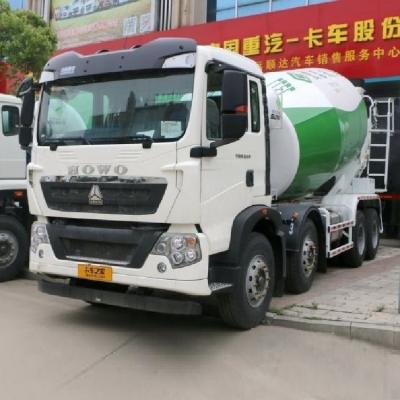 China Building Material Shops Used SinotruK HOWO T5G 340HP 8X4 7.37 Square Concrete Mixer Truck for sale